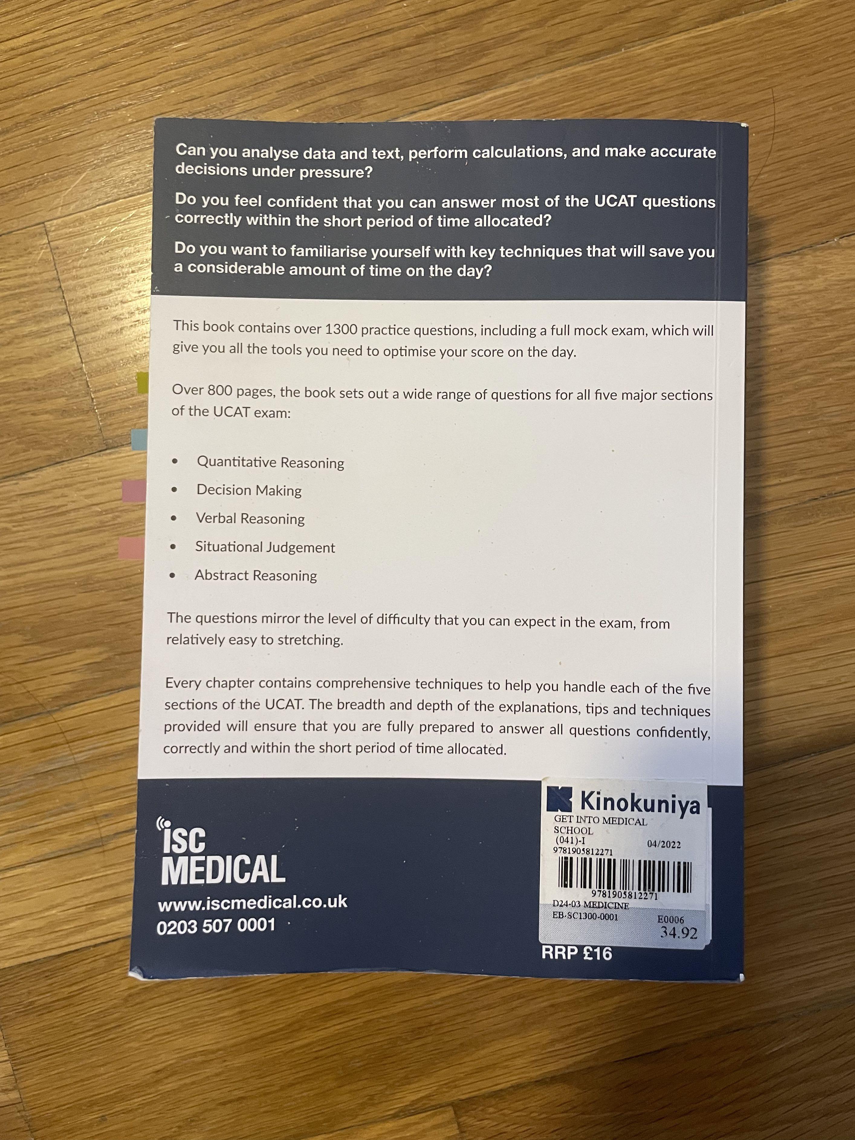 1300 UCAT/UKCAT 4th Edition (ISC Medical), Hobbies & Toys, Books ...