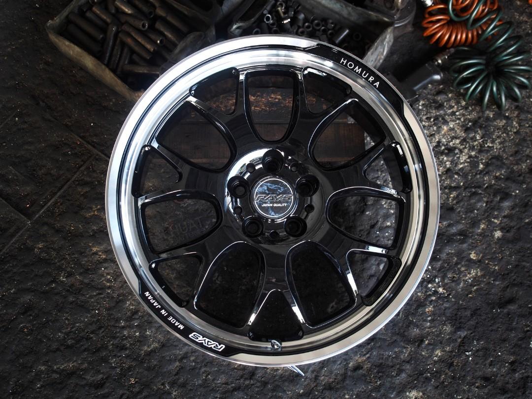 19" Rays Homura 2x7RA authentic Japan 5x112 rays rims, Car Accessories, Tyres & Rims on Carousell