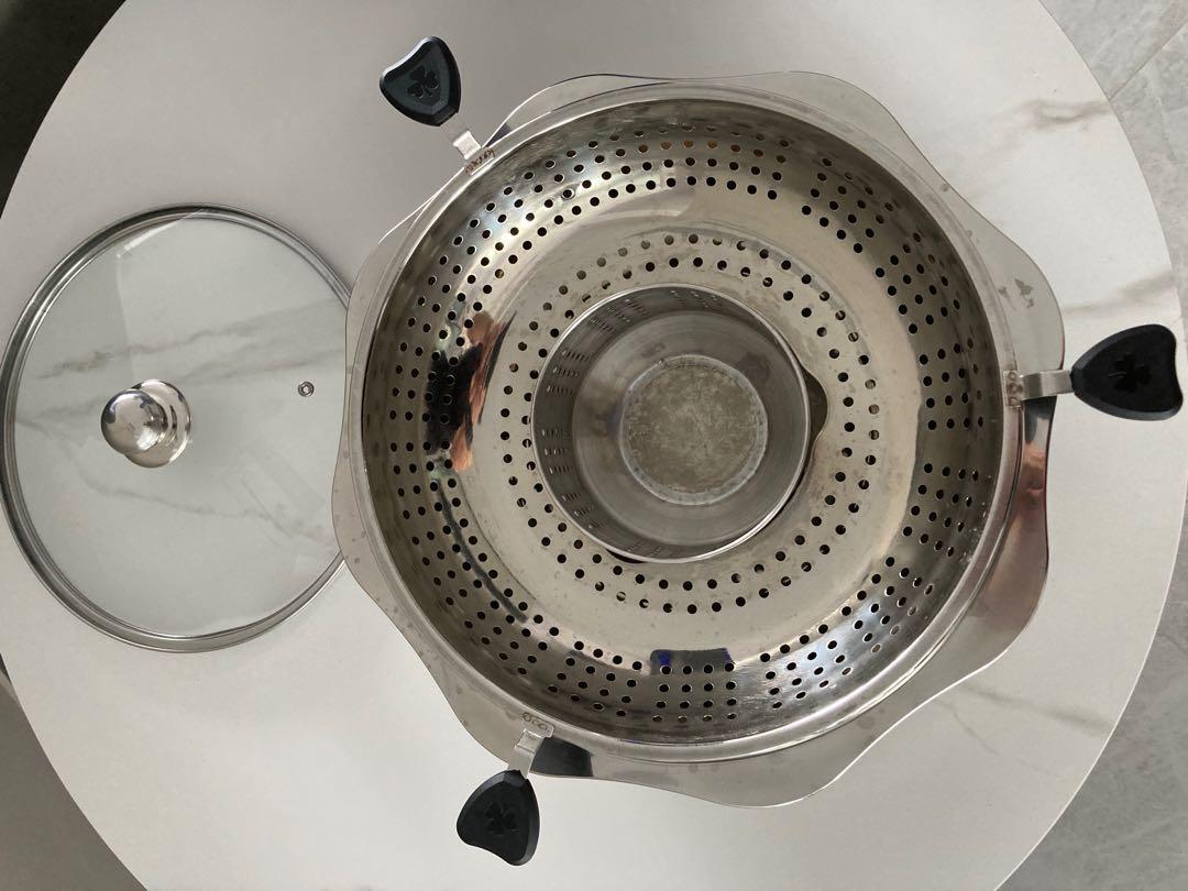 32cm Stainless Steel Rotating Strainer Yuan Yang dual pot with lid ...
