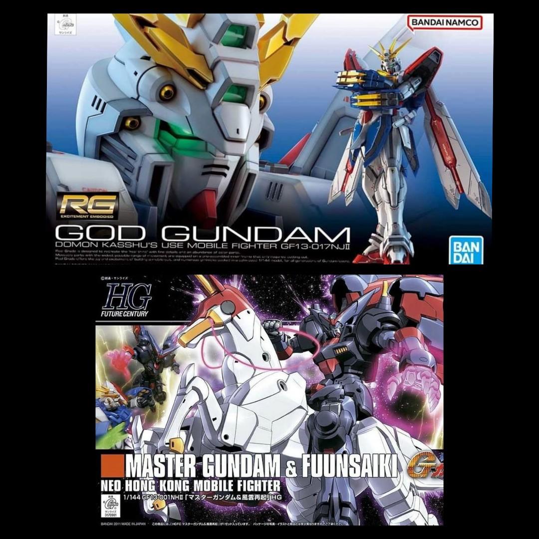 面交/到付(全新 一對）高達 模型 Rg 神高達 god Gundan Hg master Gundam fuunsaiki 東方不敗 盟主 ...