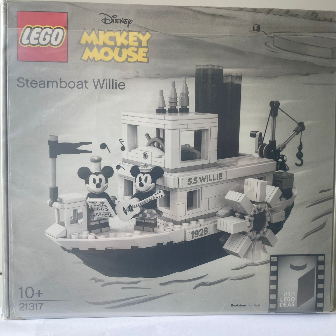 全新 LEGO 21317 Disney Mickey Mouse Steamboat Willie, 興趣及遊戲, 玩具 & 遊戲類 ...