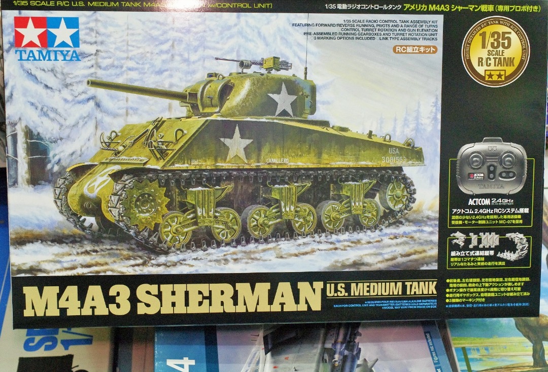 全新 -Tamiya-田宮-48215- 1/35 -R/C Tank Series- R/C-US-Medium Tank -M4A3 ...