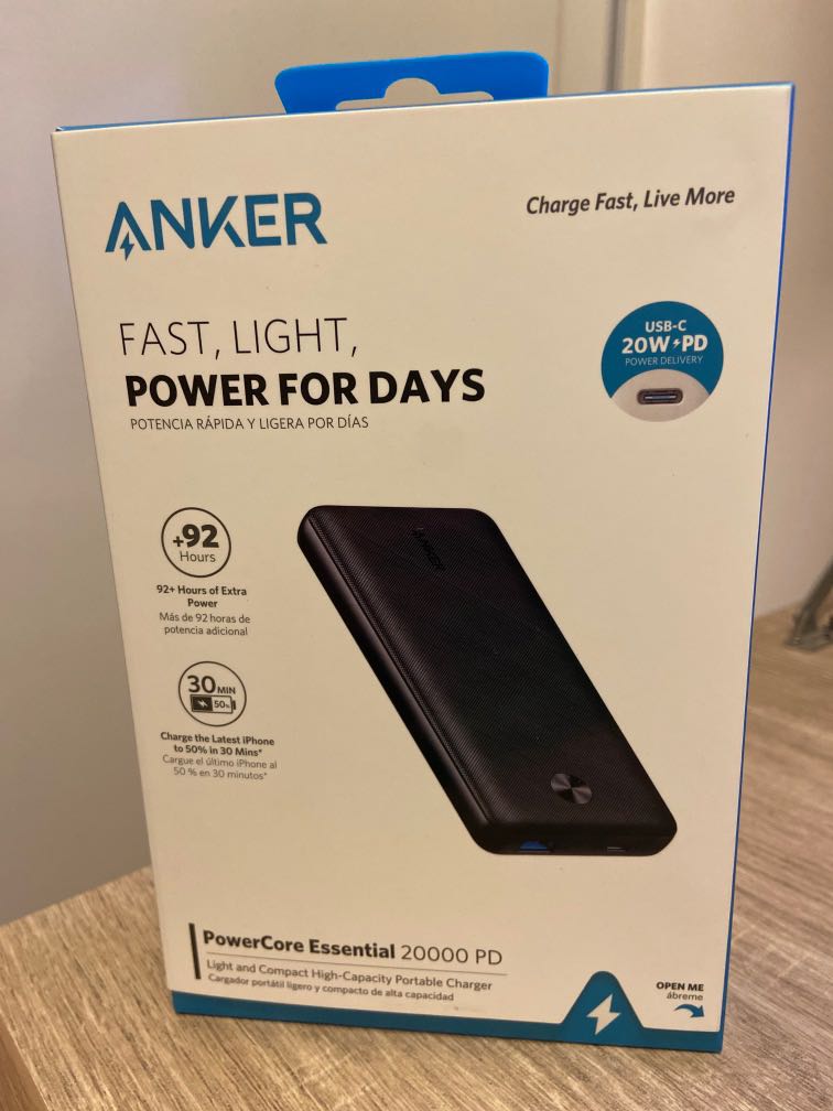 Anker PowerCore Essential 20000 PD, Computers & Tech, Parts ...