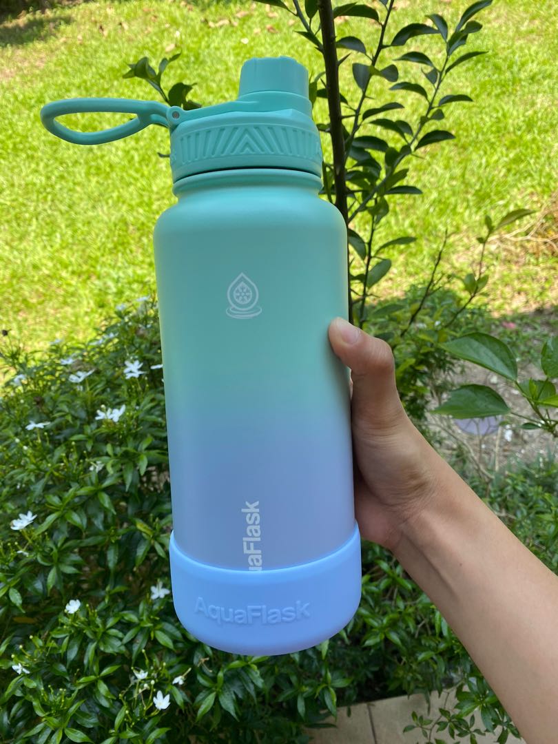 AquaFlask Limited edition puffy clouds 32oz w/ silicone boot, Furniture ...