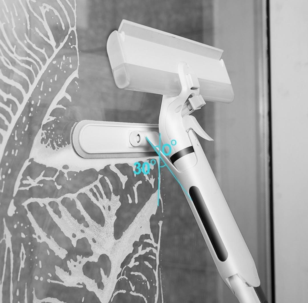 Boomjoy glass window cleaner with squeegee and spray on extendable rod ...