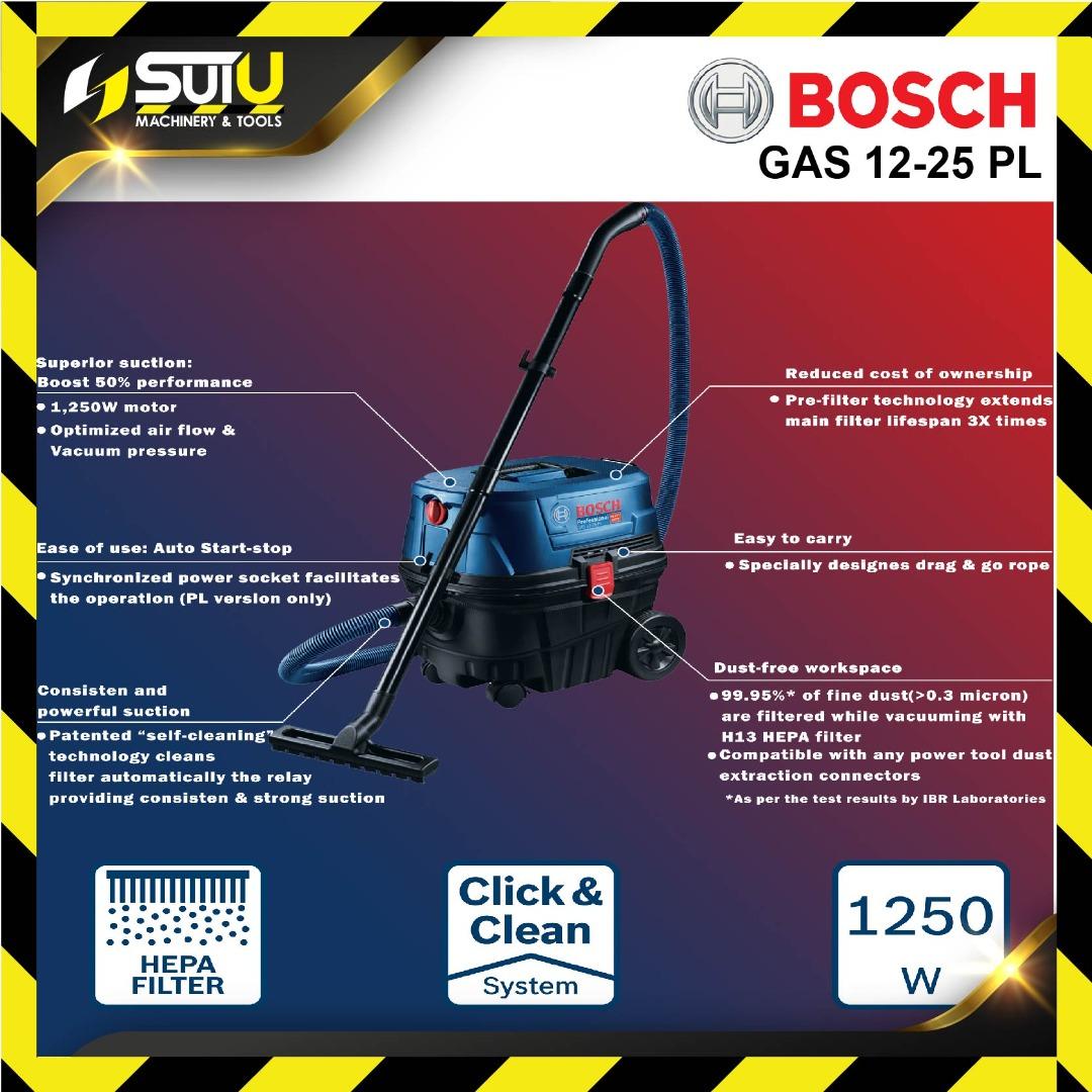 BOSCH GAS12-25PL / GAS 12-25 PL Professional Wet & Dry Vacuum Cleaner ...