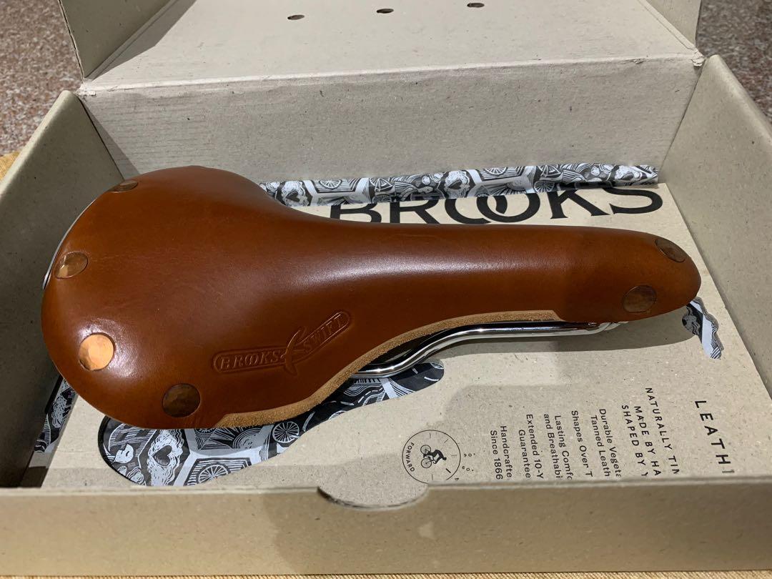 Brooks Swift Leather Saddle Honey Brown with Chrome Rails & Copper Rivets, Sports Equipment ...