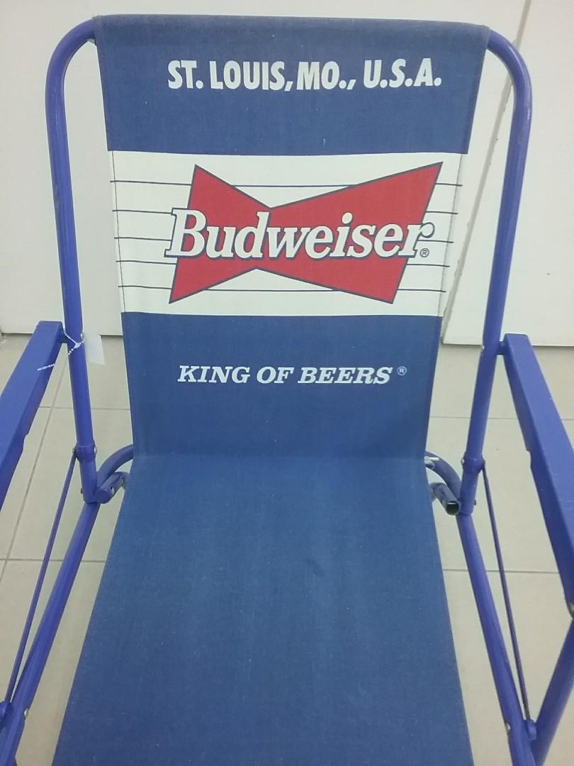 Vintage Budweiser Folding Chair, Furniture & Home Living, Outdoor ...