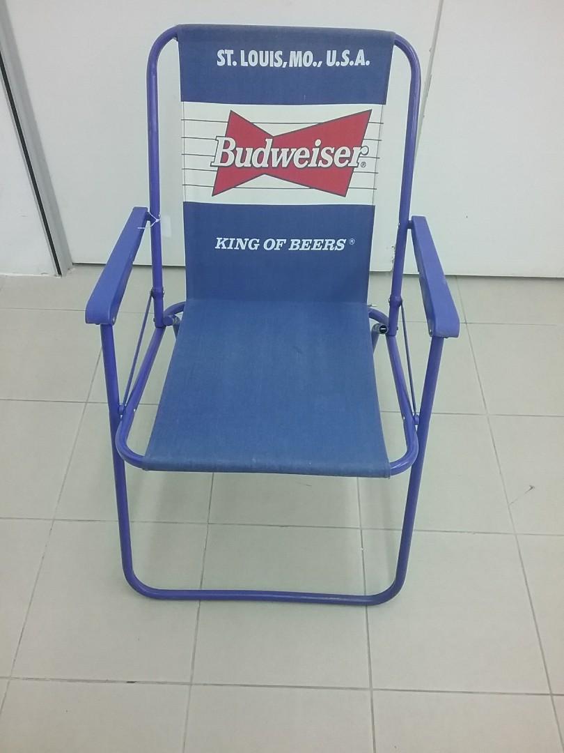 Vintage Budweiser Folding Chair, Furniture & Home Living, Outdoor ...