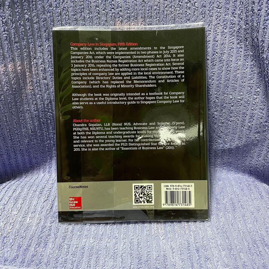 Company Law in Singapore (Fifth Edition) - Chandra Gopalan - Ngee Ann ...