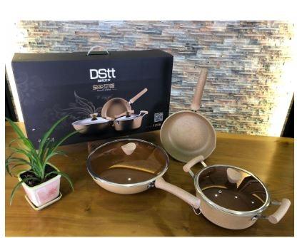 cookware 5pc pot pan wok | Medical stone coating | Non-Stick | with ...