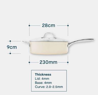 Cookware Non-Stick XERADUR 2 Ceramic Coated Cosmo Pan (28cm) - Toxic Free Frying Pan, Cooking ...