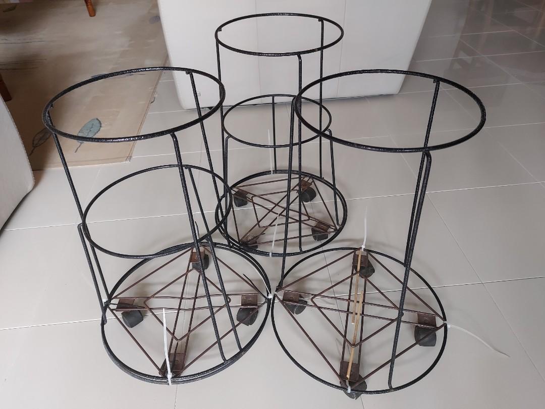 Daiso Plant Racks with bottom wheels, Furniture & Home Living ...