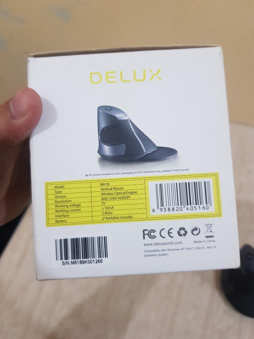 Delux M618 Plus Wireless Ergonomic Vertical Mouse, Computers & Tech ...