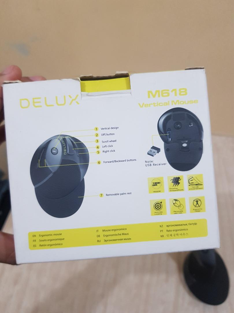 Delux M618 Plus Wireless Ergonomic Vertical Mouse, Computers & Tech ...