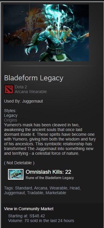 Dota 2 Bladeform Legacy Arcana Juggernaut, Video Gaming, Gaming ...