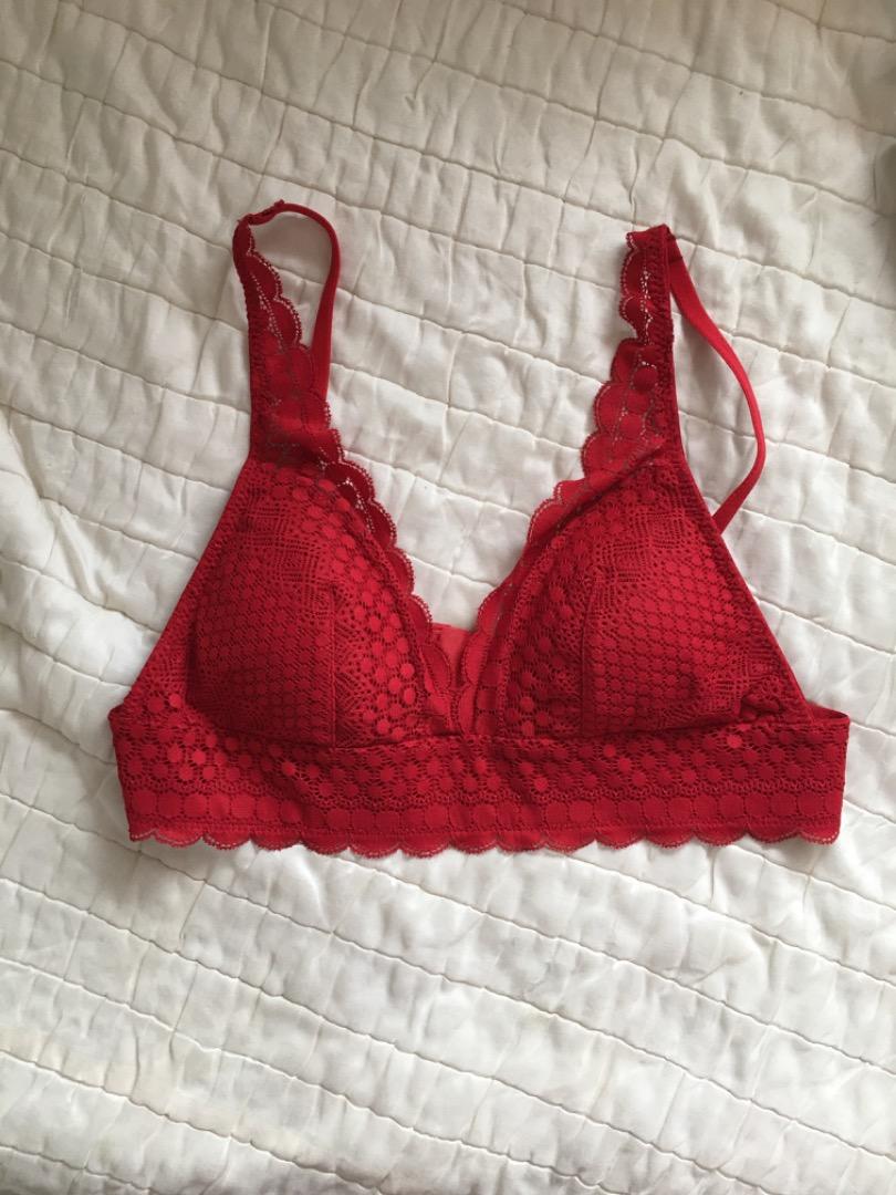 ETAM New red cherie bra 34B like VS, Women's Fashion, Undergarments ...