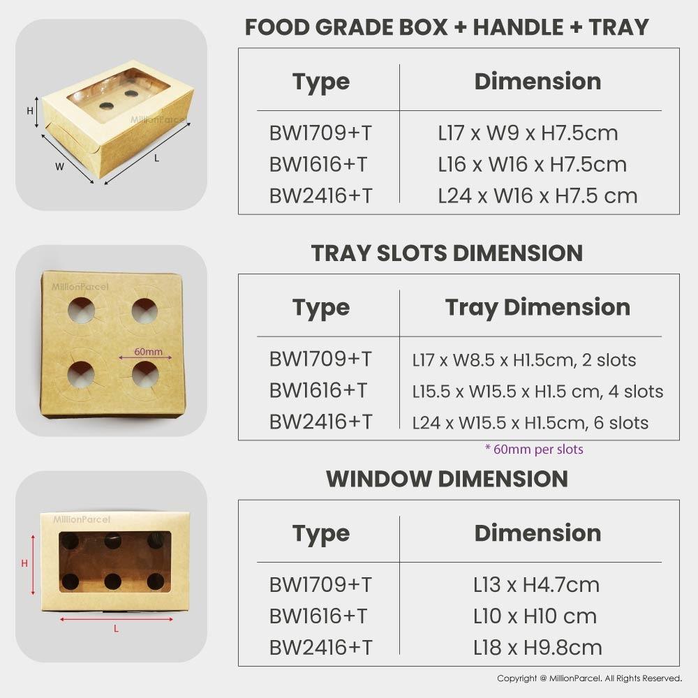 Food Grade Box with Window + Tray | Cake Box | Gift Box | Kueh Box ...