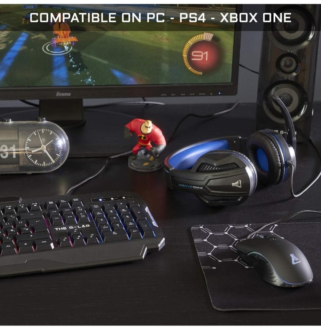 G-LAB Combo Argon E - 4-in-1 Gaming Bundle - Backlit QWERTY Gamer ...