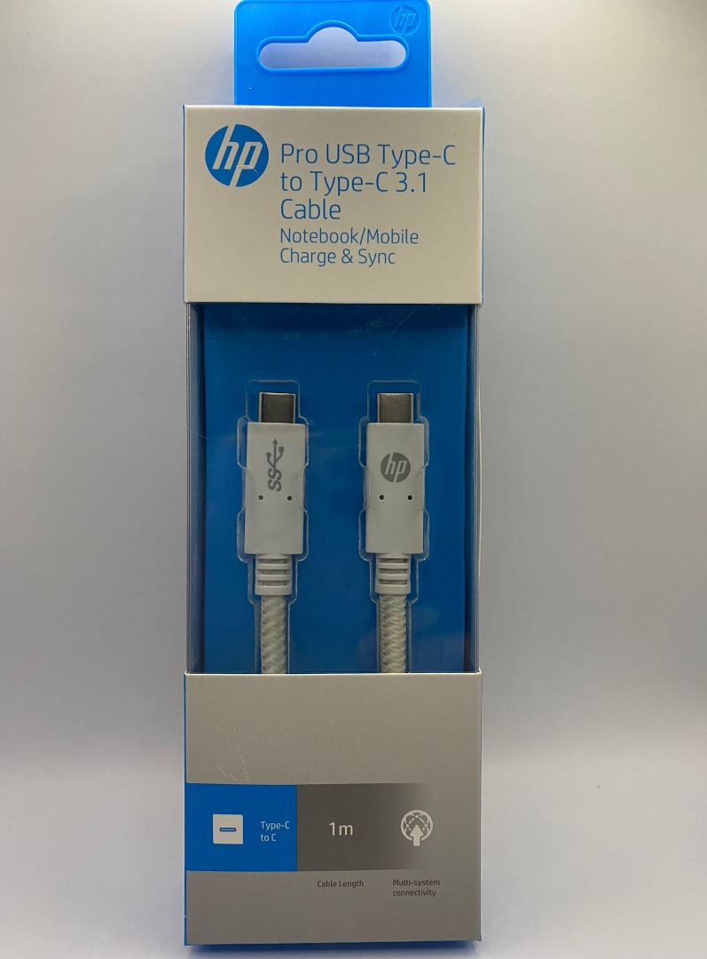HP USB C to USB C 1M cable, Mobile Phones & Gadgets, Mobile & Gadget ...