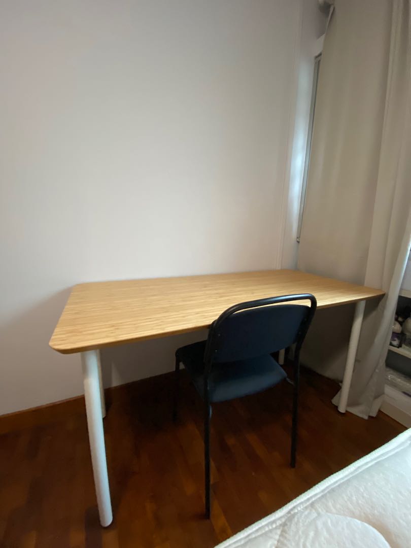 IKEA ANFALLARE table study dining ADILS legs 140cm x 65cm, Furniture ...