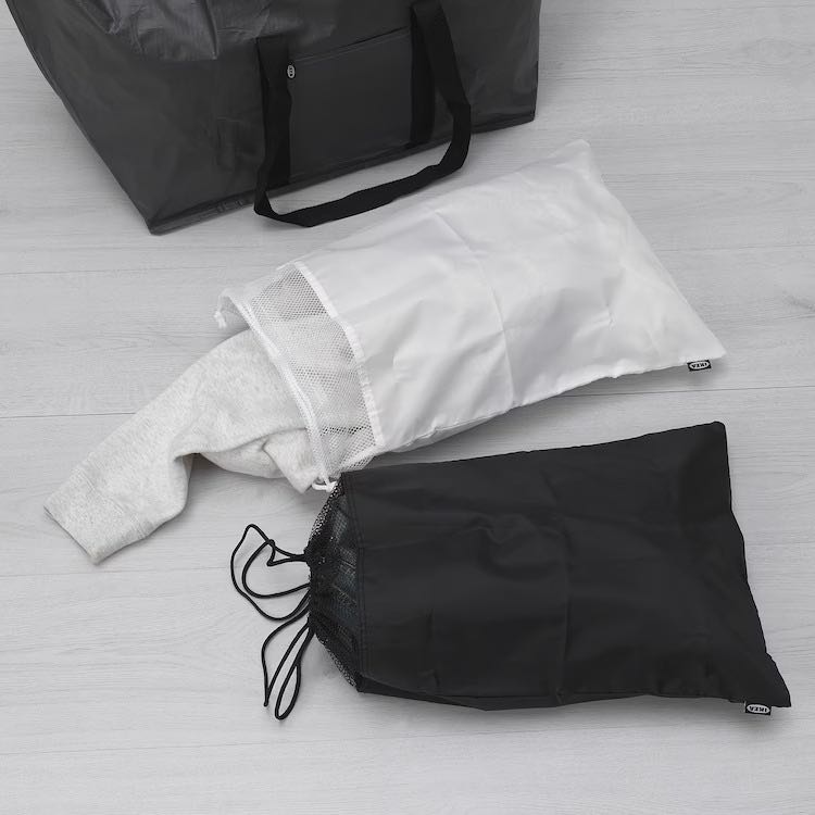 Ikea Laundry bag, black/white, 34x50 cm (13 3/8x19 5/8 ") Set of 2 ...