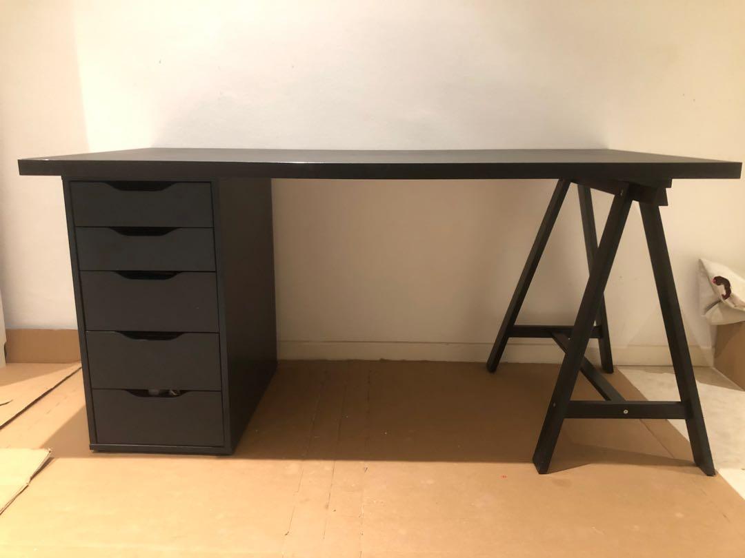 IKEA Study Table with Alex drawer drawer unit, Furniture & Home Living ...