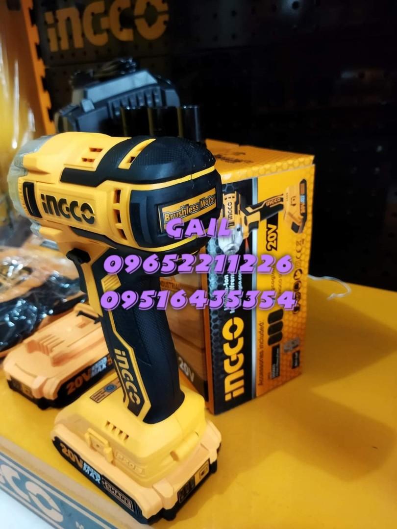 INGCO 20V Li-Ion Brushless Cordless Impact Wrench Set, Commercial ...