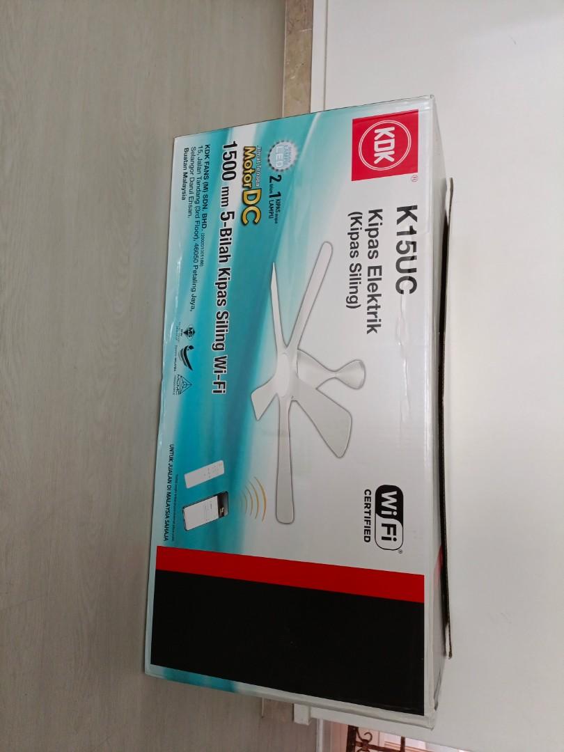 Kdk ceiling fan 60' with light and wifi, Furniture & Home Living ...