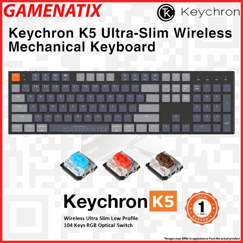 Keychron K5 Full 104 keys RGB Wireless Ultra Slim Low Profile ...