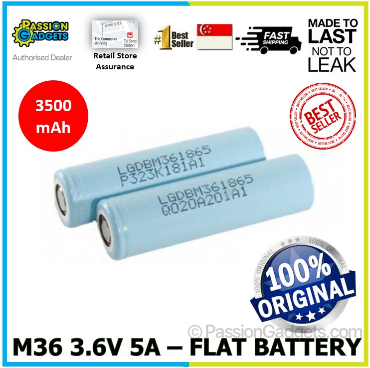 LGDBM361865 INR18650-M36 3600mAh, 3.6V, 5A-flat battery, Computers ...