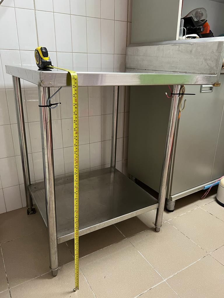 Stainless steel kitchen side table, Furniture & Home Living ...