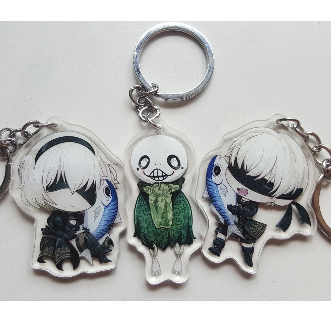 NieR: Automata 2B 9S Emil charms keychain | Aji wo Kutta, Hobbies ...