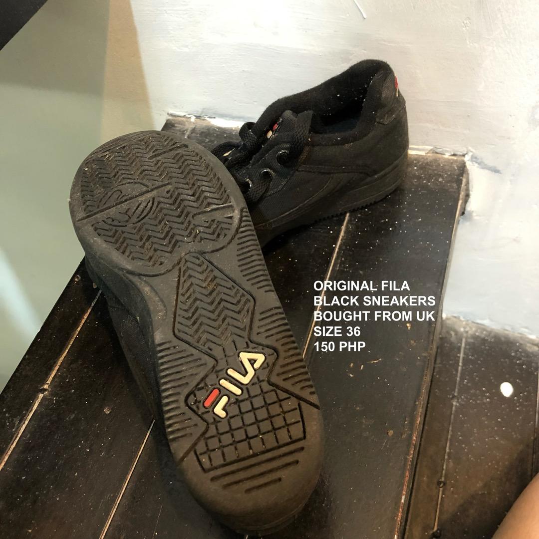 ORIGINAL ALL BLACK FILA SNEAKERS, Women's Fashion, Footwear, Sneakers ...