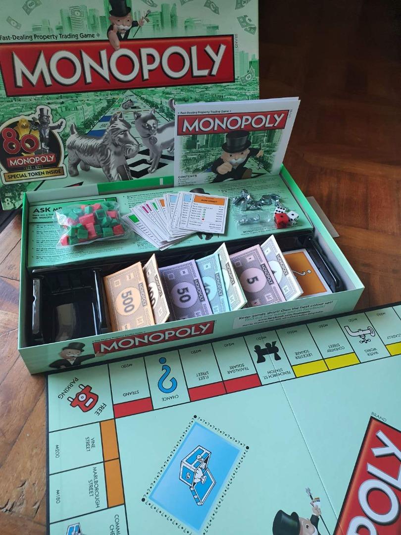 Original Monopoly Classic 80th Anniversary Edition Board Game with Free ...