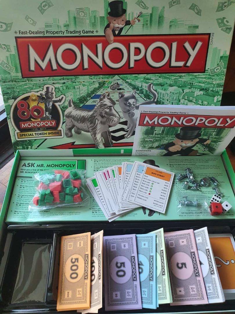 Original Monopoly Classic 80th Anniversary Edition Board Game with Free ...