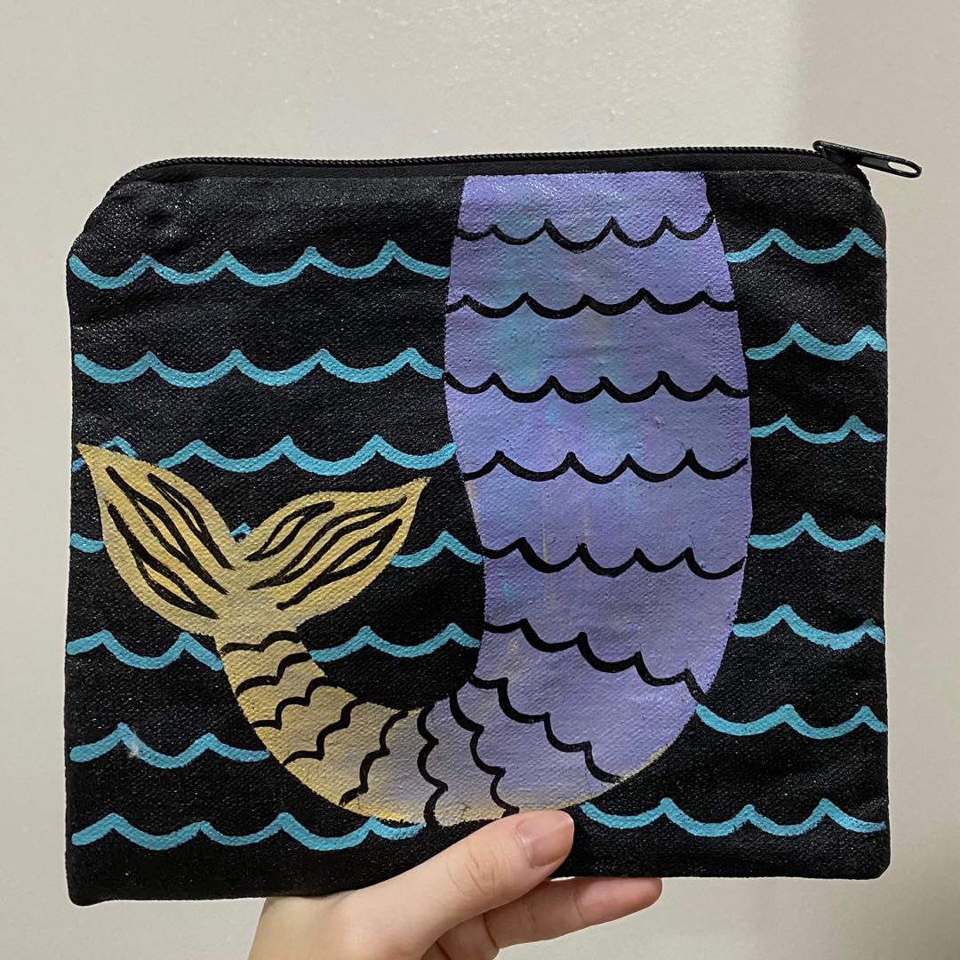 Painted Mermaid Pouch, Women's Fashion, Bags & Wallets, Purses ...