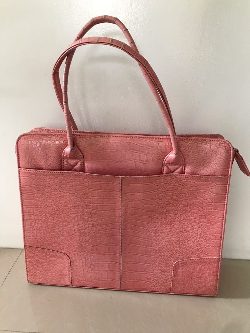 Pink Shoulder Laptop Bag, Women's Fashion, Bags & Wallets, Shoulder ...