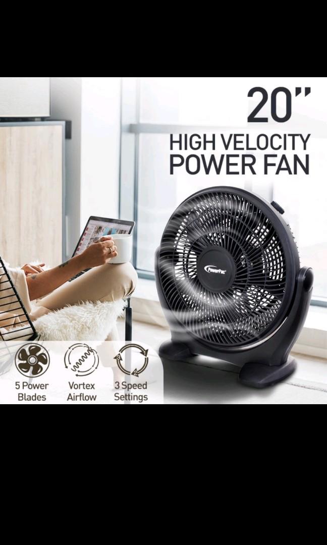 Powerpac 20" big velocity table fan, Furniture & Home Living, Lighting ...