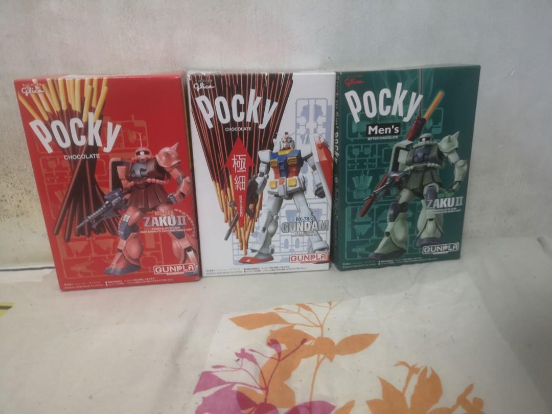 Rare japan Limited Gunpla X Pocky RX-78-2, Char Zaku II, Zeon zaku FG ...