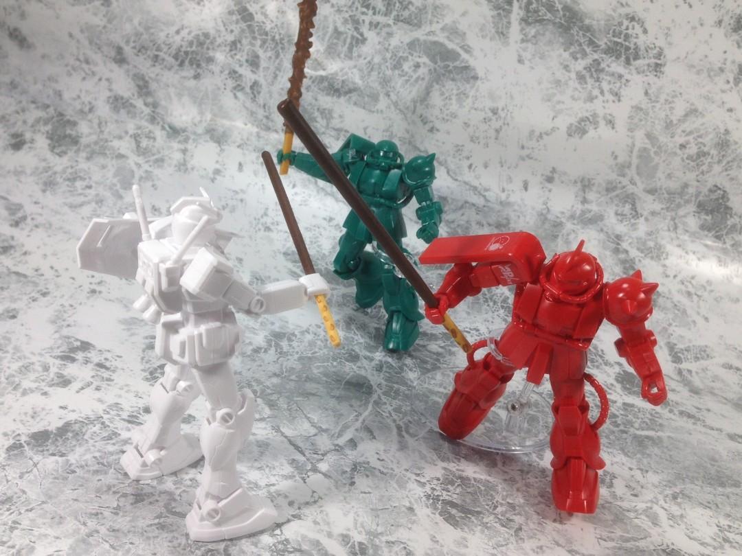 Rare japan Limited Gunpla X Pocky RX-78-2, Char Zaku II, Zeon zaku FG ...