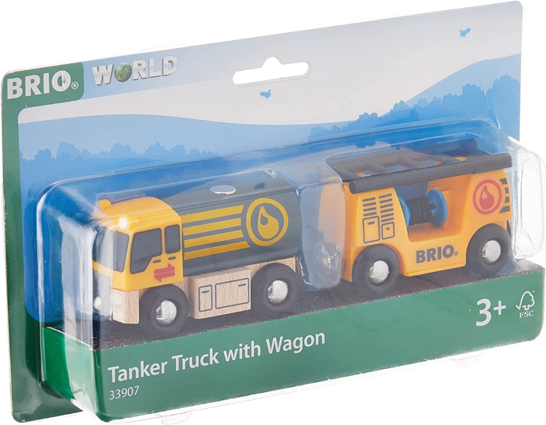 {READY STOCK} Brio 33907 Tanker Truck with Wagon, Yellow, Hobbies ...