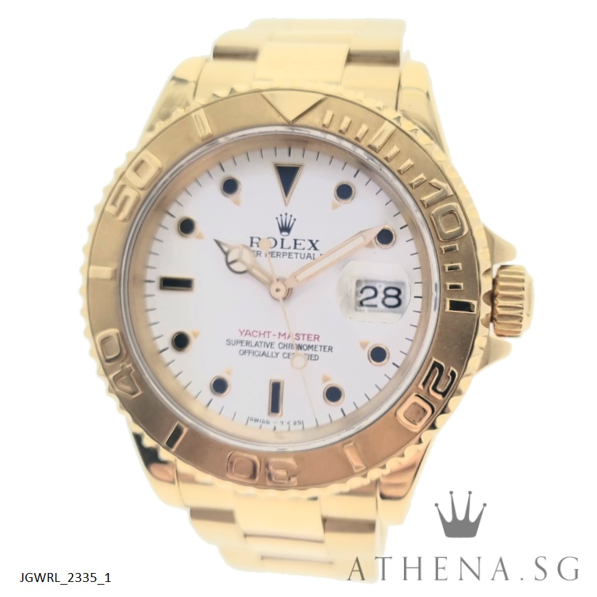 ROLEX 18K YELLOW GOLD ROLESOR YACHT-MASTER “40MM” “X” SERIES “WHITE ...