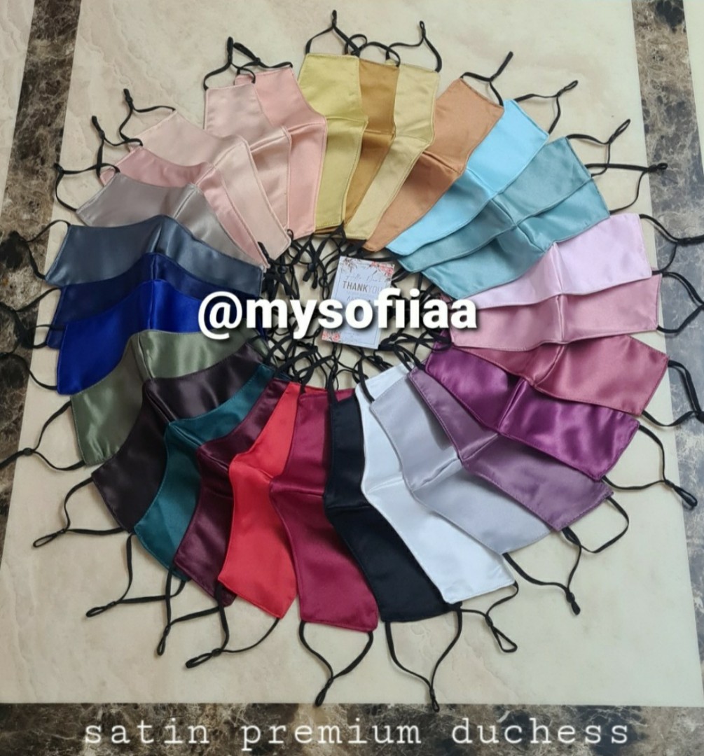 satin mask premium, Health & Nutrition, Face Masks & Face Shields on Carousell