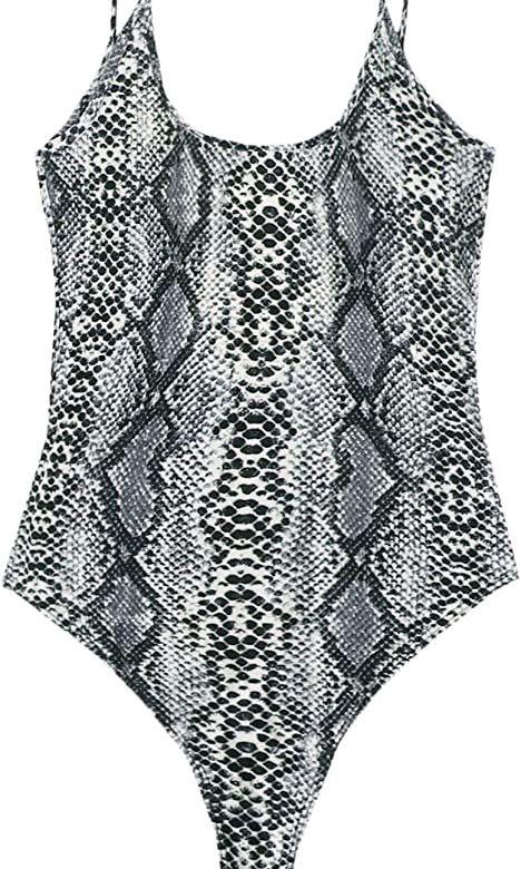 Snake Skin Bodysuit Onepiece, Women's Fashion, Undergarments ...