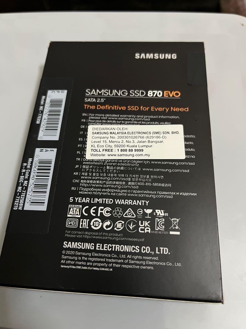 SSD Samsung 250 GB, Computers & Tech, Parts & Accessories, Computer ...