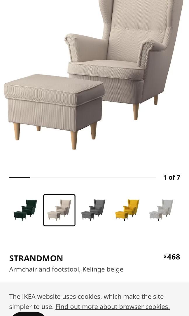 Strandmon IKEA chair, Furniture & Home Living, Furniture, Chairs on ...