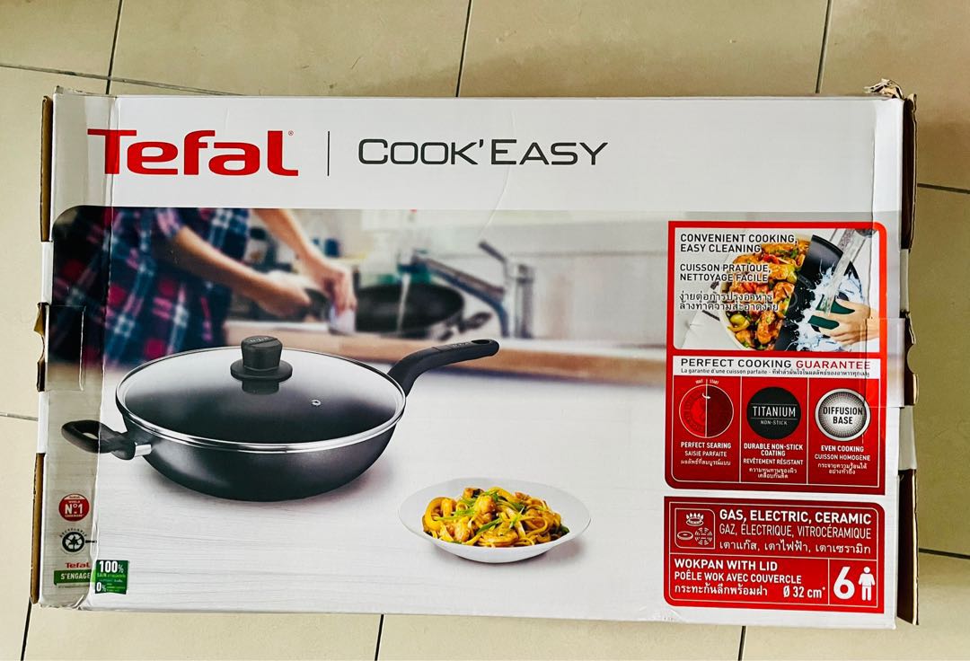 Tefal Cook'Easy 32cm Wok Pan with Lid, TV & Home Appliances, Kitchen ...