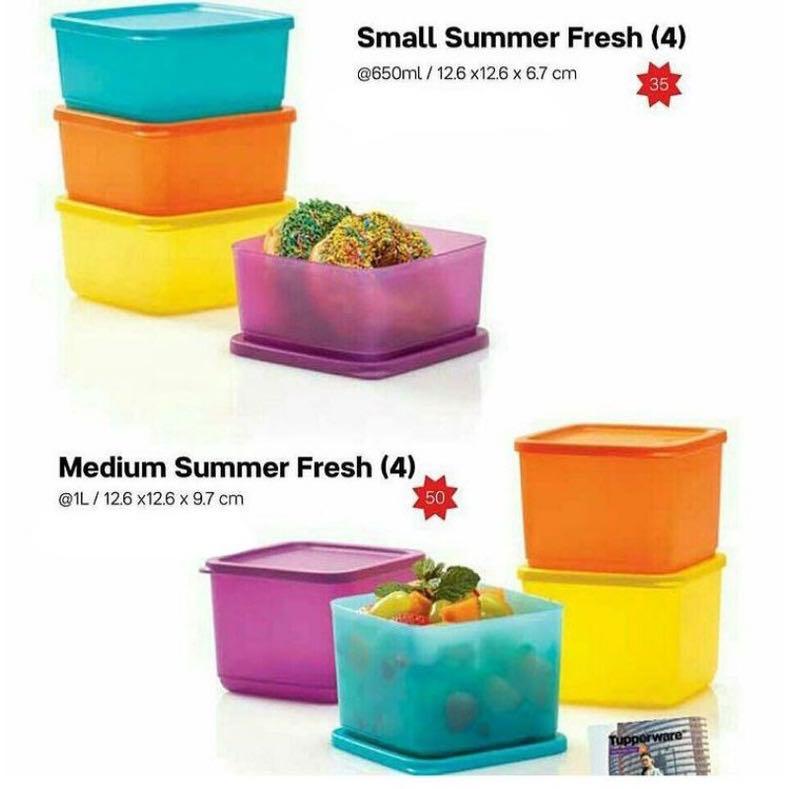 Tupperware Medium summer tempat makan 1L, Kitchen & Appliances di Carousell