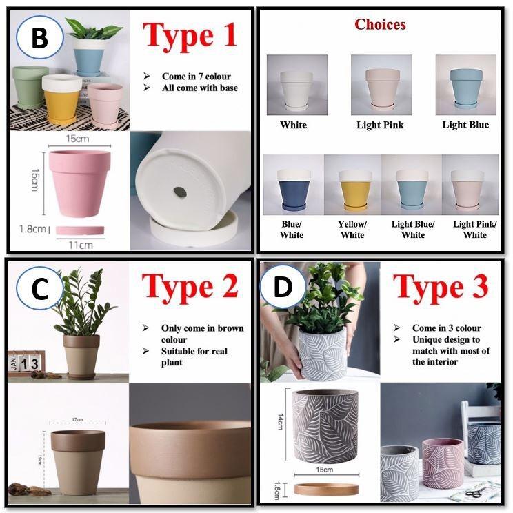 Variety [SG SELLER] Ceramic Small Plant Pot Flower Pot Design Diamond ...
